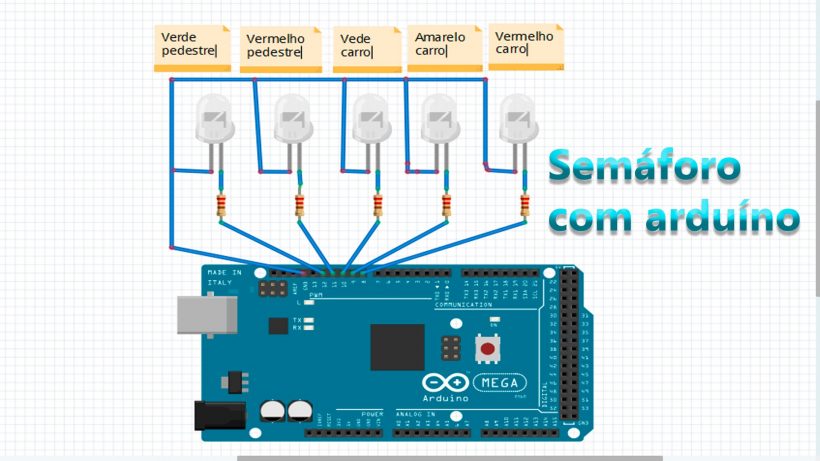 Como Fazer Um SemÁforo Com ArduÍno E Leds De Pedestres Tecnotera